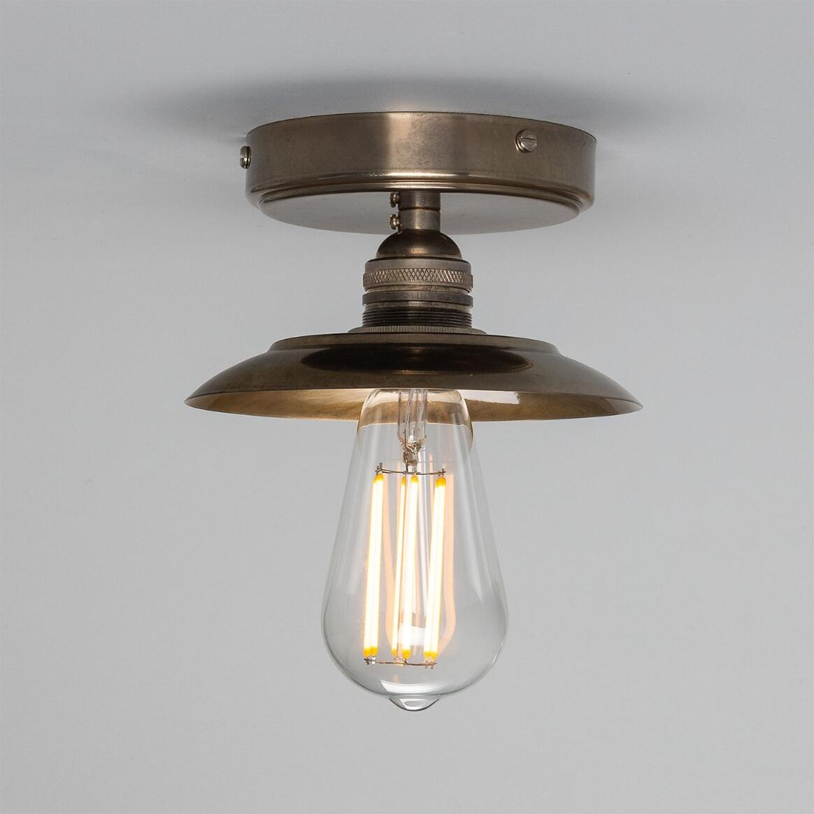Industrial Bare Bulb Flush Ceiling Light Industrial Bare Bulb Caged