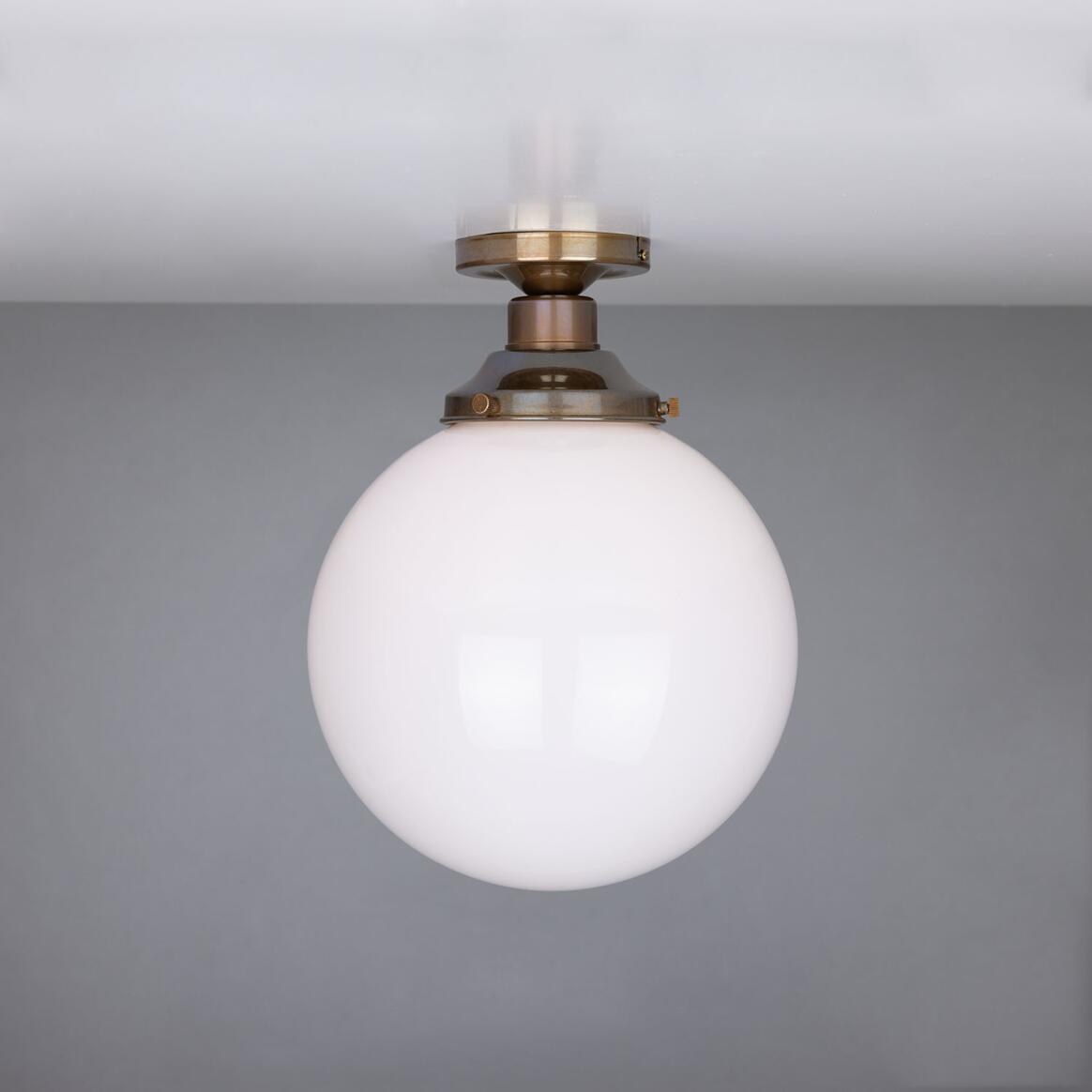 Yerevan Opal Globe Flush Ceiling Light 25cm
