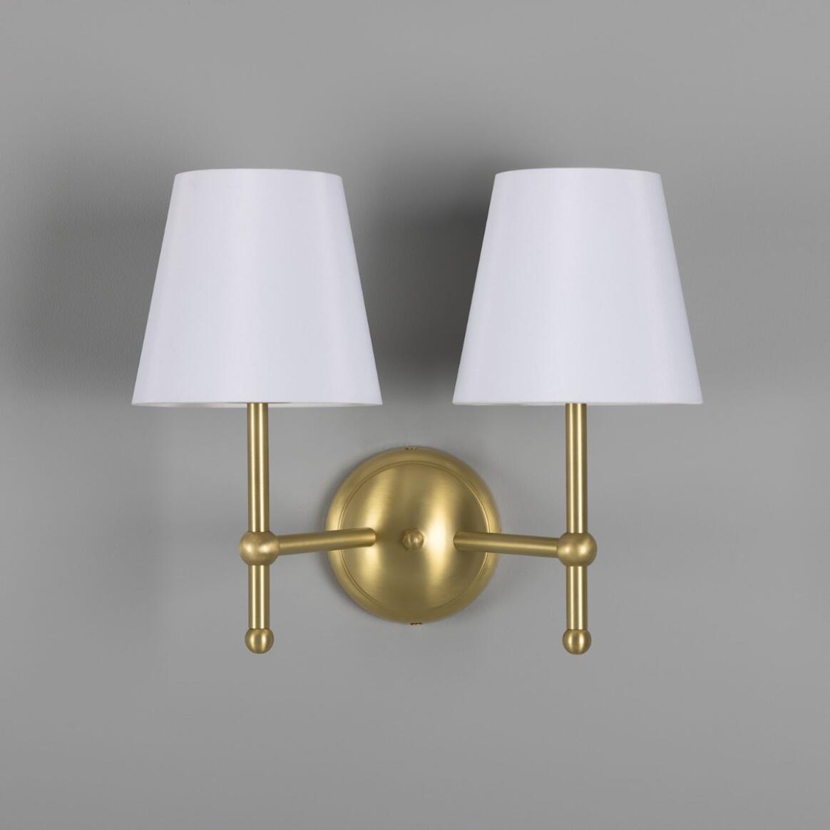 Solid Brass Wall Sconce With Metal Shade