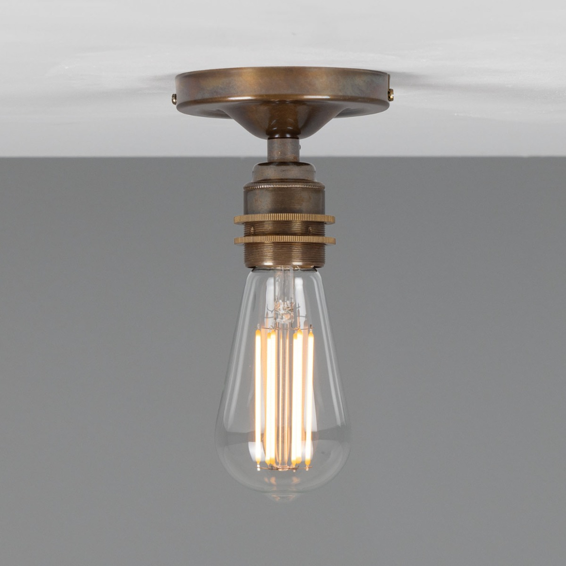 Bexter Vintage Exposed Bulb Flush Ceiling Light | Mullan Lighting