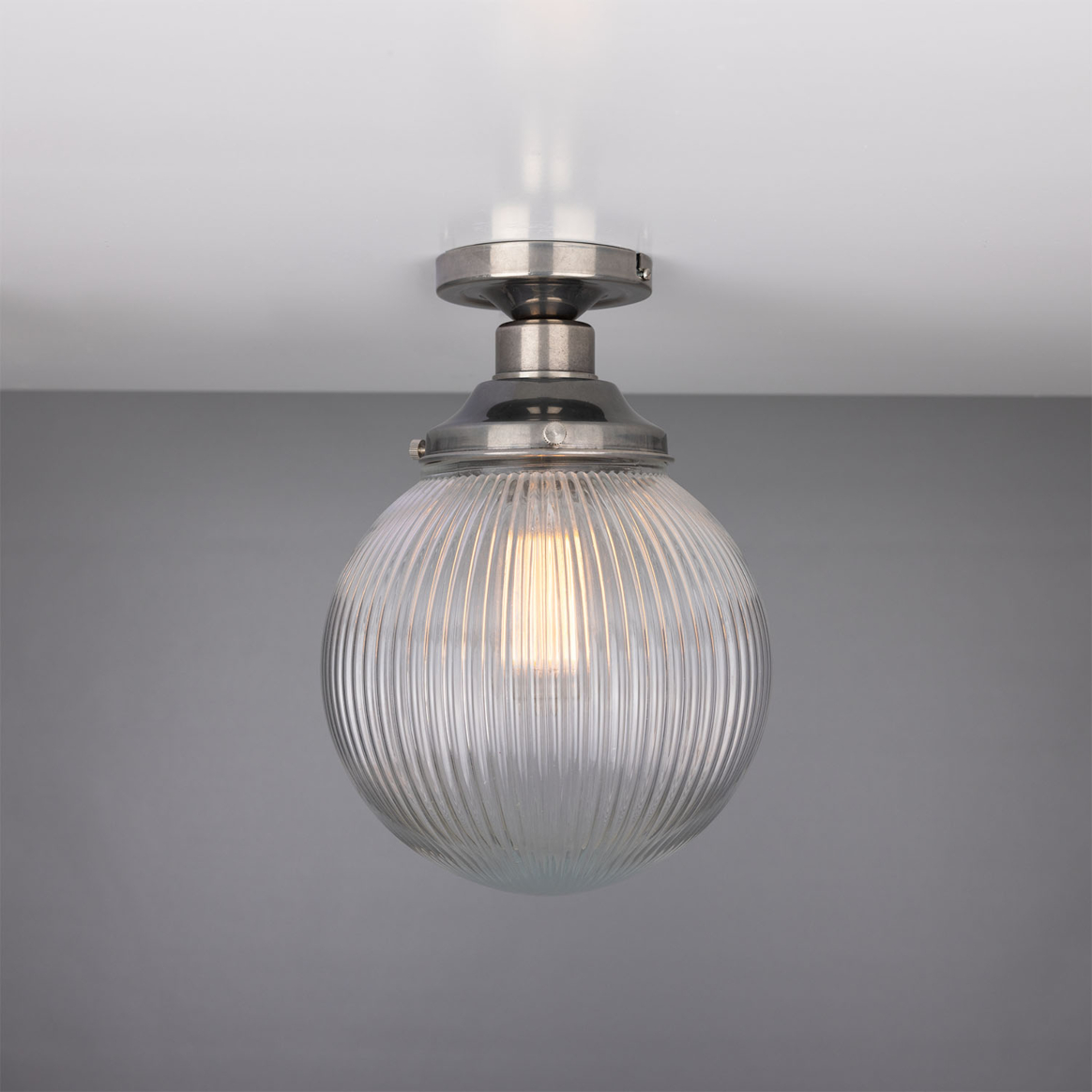 Stanley Prismatic globe ceiling light 20cm | Mullan Lighting