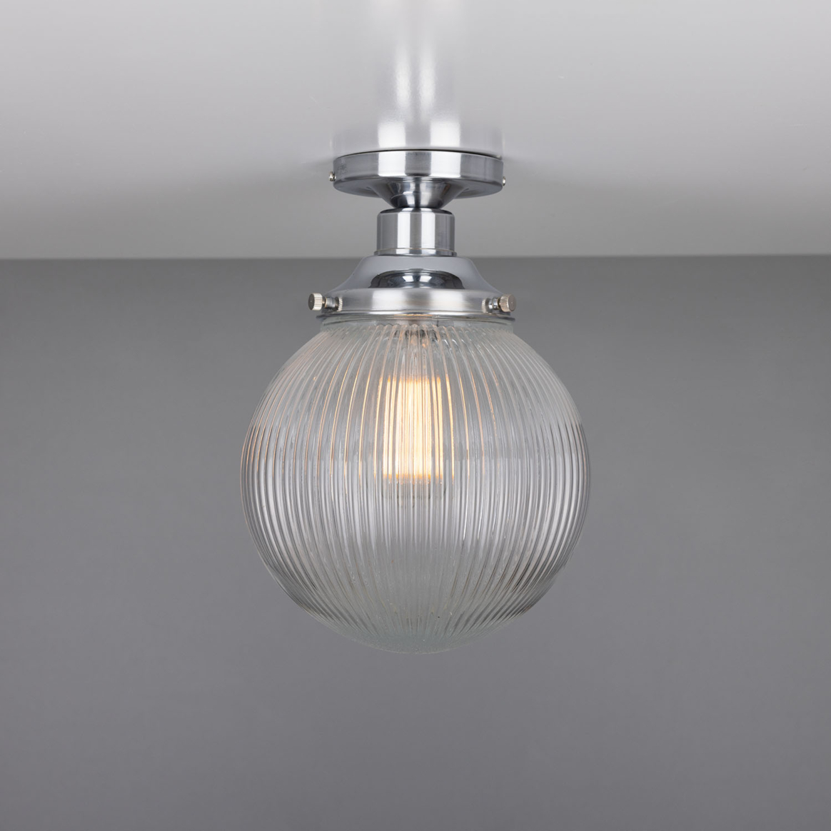 Stanley Prismatic globe ceiling light 20cm | Mullan Lighting