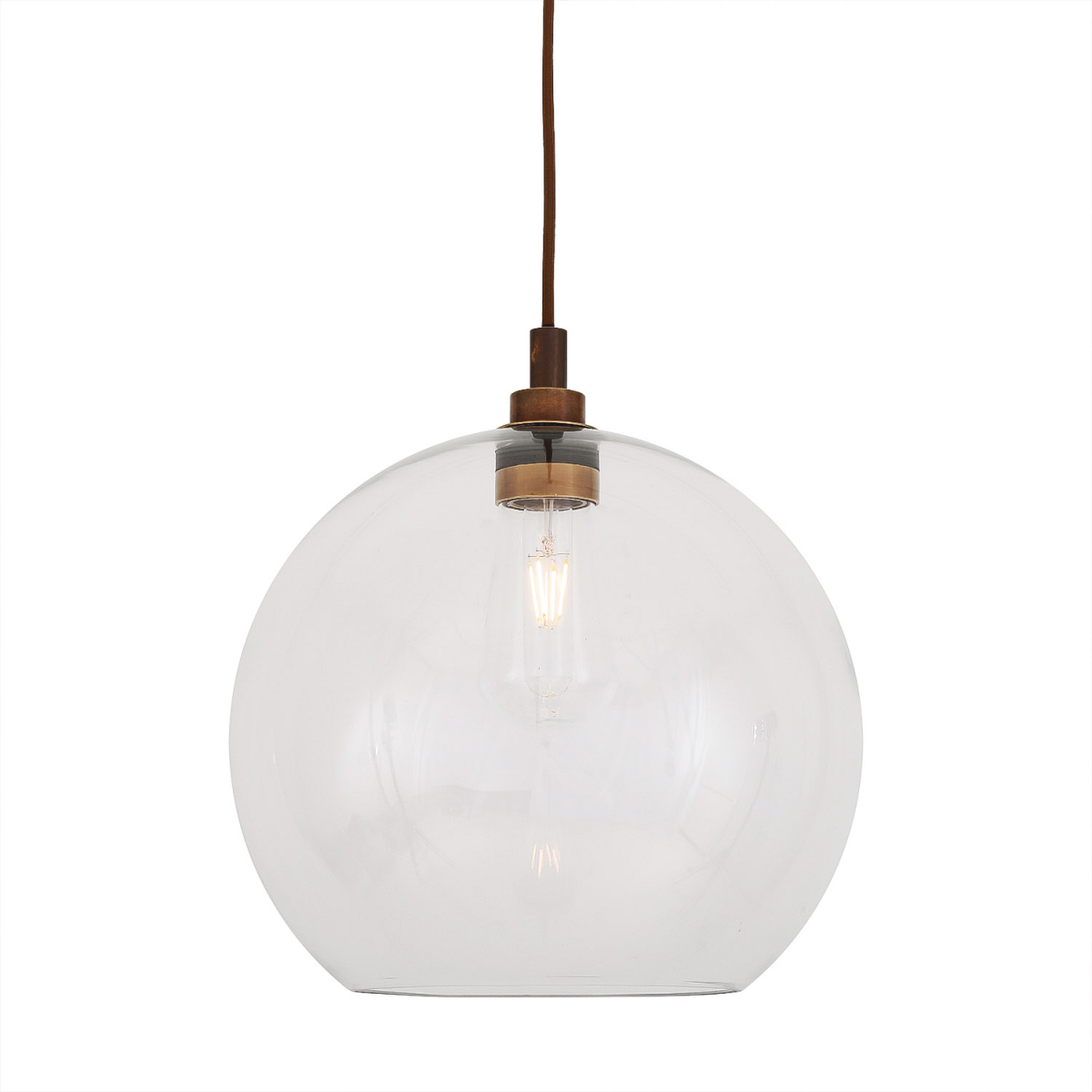 Leith Clear Open Globe Pendant Light 35cm IP65 | Mullan Lighting