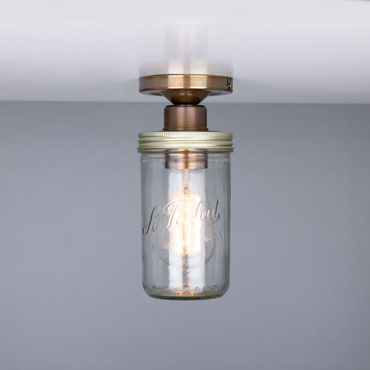 Jam Jar Vintage Retro Flush Ceiling Light | Mullan Lighting