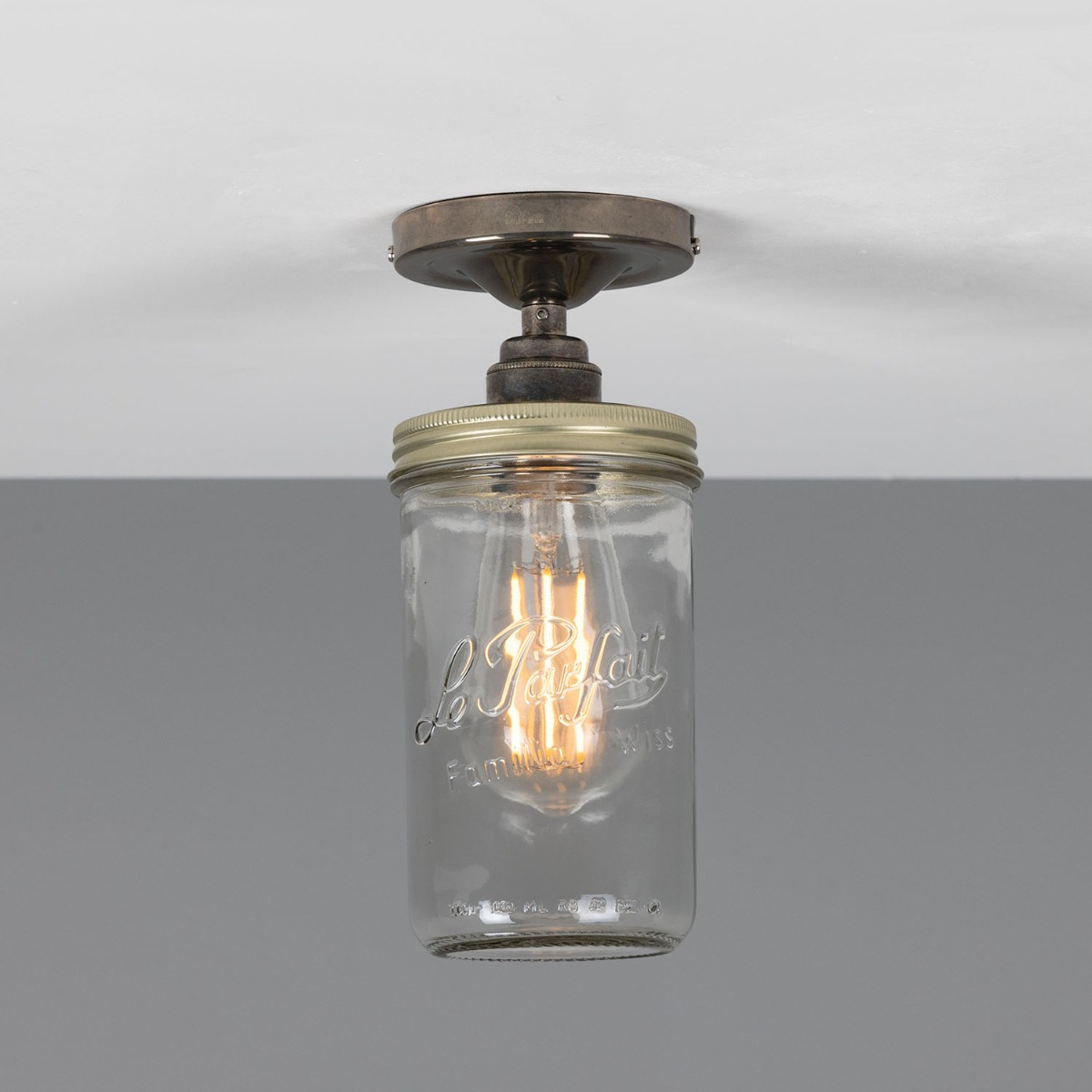 Jam Jar Vintage Retro Flush Ceiling Light | Mullan Lighting