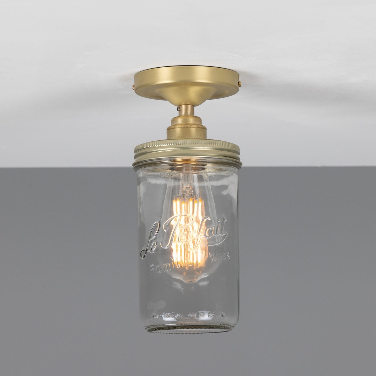 Jam Jar Vintage Retro Flush Ceiling Light | Mullan Lighting