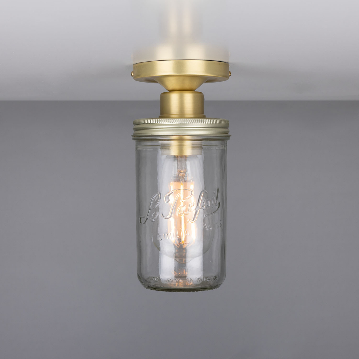 Jam Jar Vintage Retro Flush Ceiling Light | Mullan Lighting