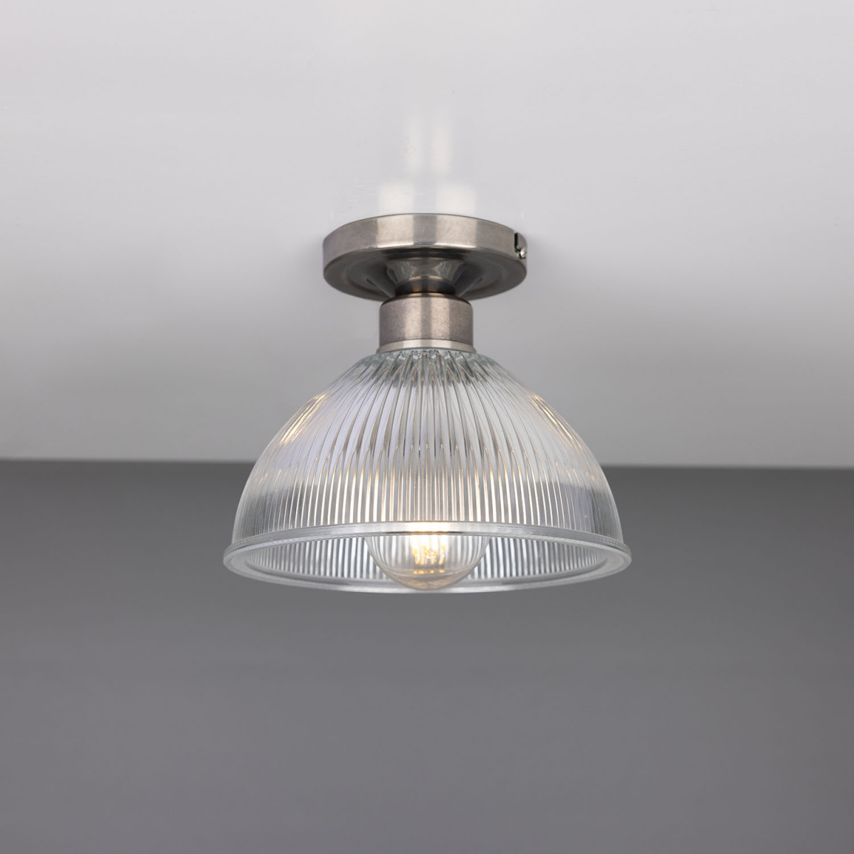 Erbil Prismatic Glass Flush Ceiling Light 19cm | Mullan Lighting