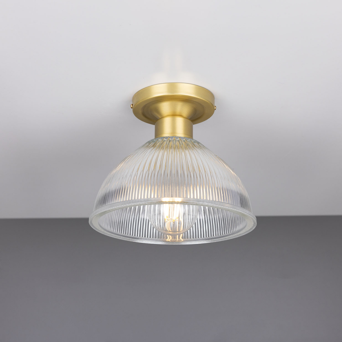 Erbil Prismatic Glass Flush Ceiling Light 19cm | Mullan Lighting