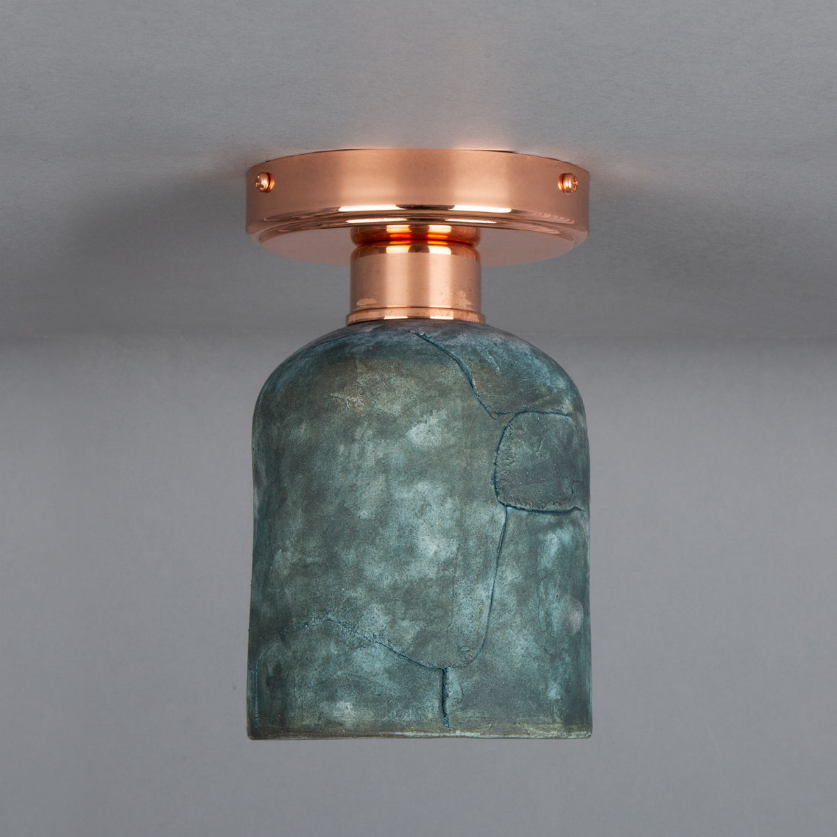Osier Organic Ceramic Ceiling Light 11.5cm, Blue Earth | Mullan Lighting