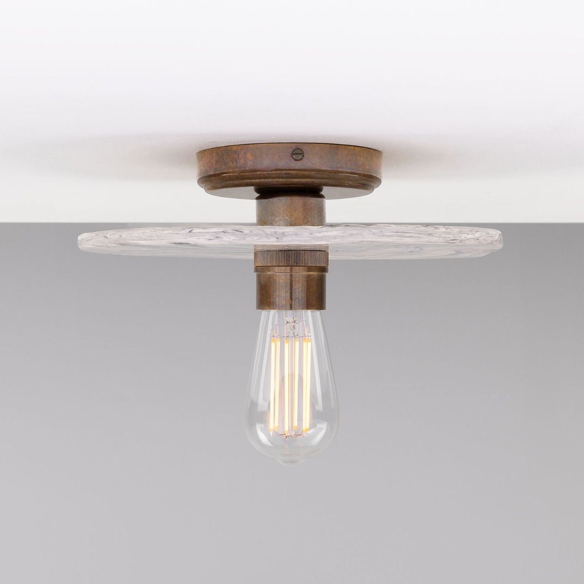 Bog Oak Marbled Ceramic Disc Ceiling Light | Mullan Lighting