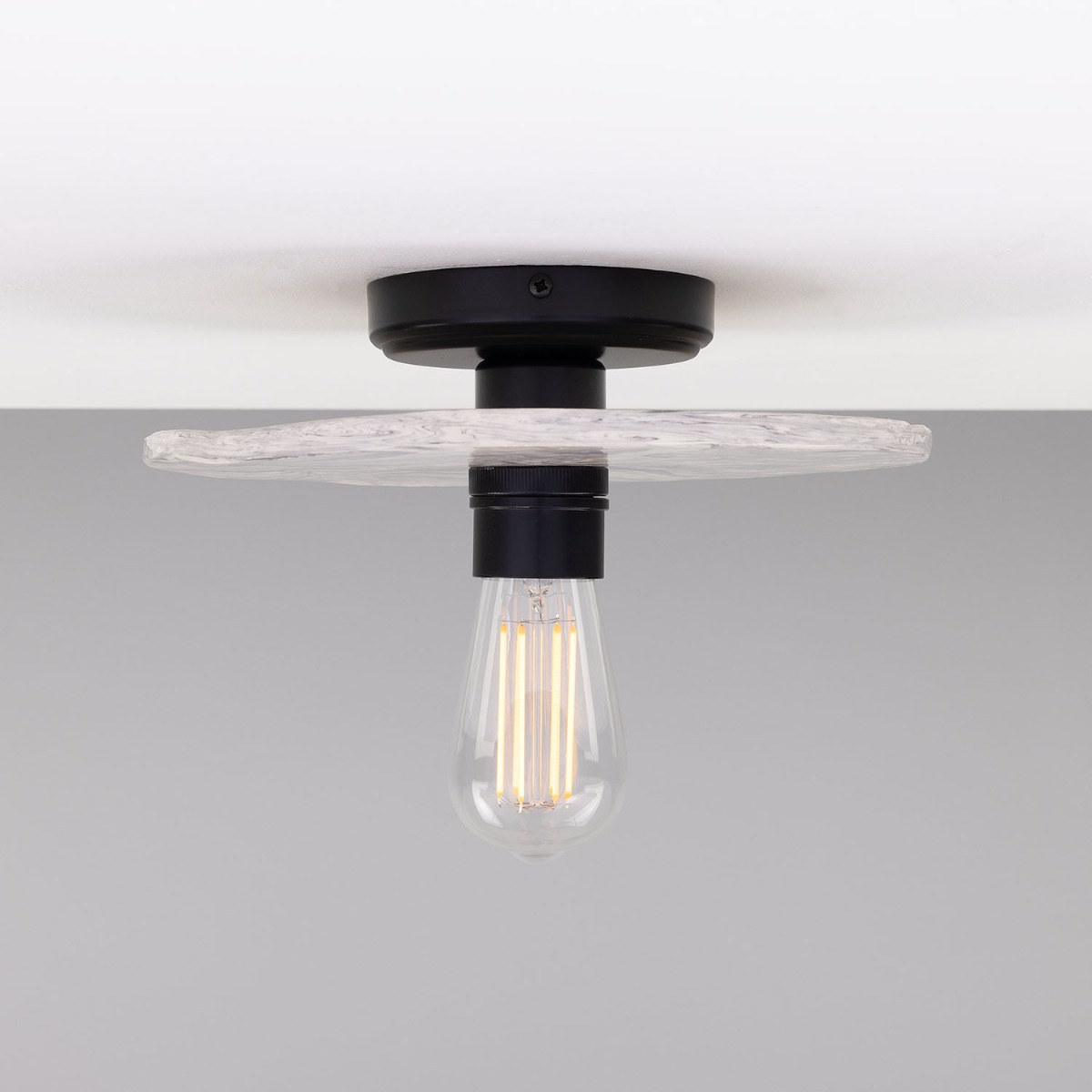 Bog Oak Marbled Ceramic Disc Ceiling Light | Mullan Lighting
