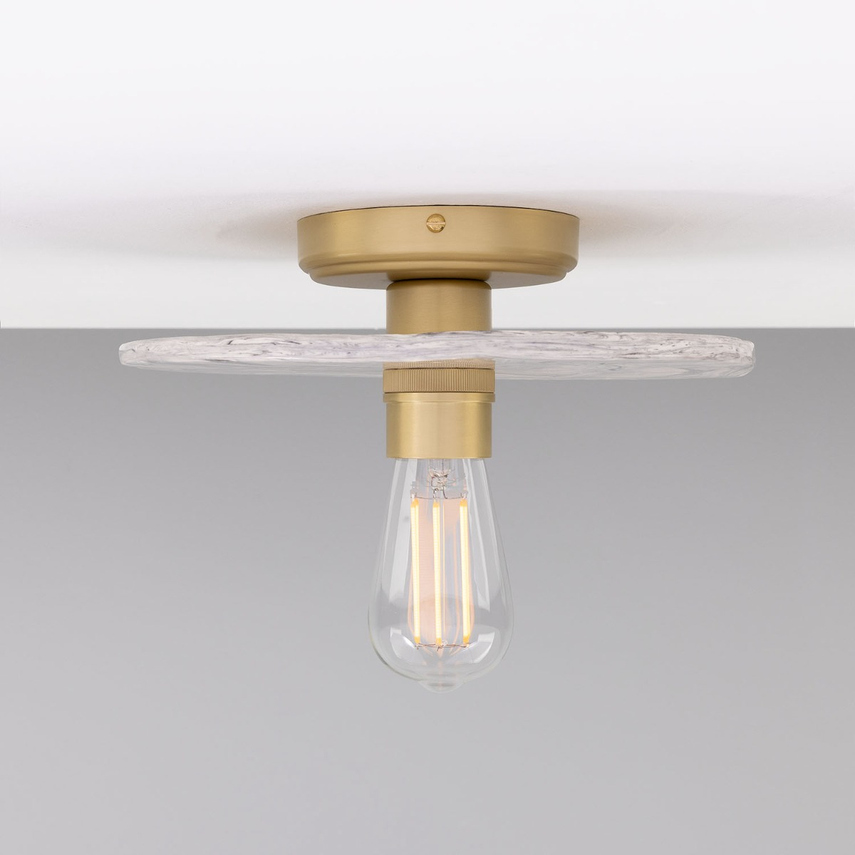 Bog Oak Marbled Ceramic Disc Ceiling Light | Mullan Lighting