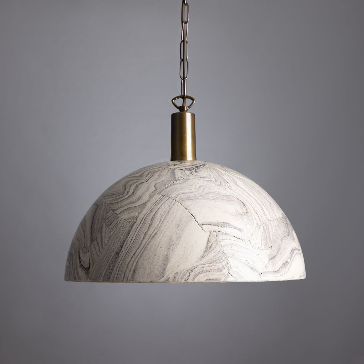 Kauri Marbled Ceramic Dome Pendant Light 14.6" | Mullan Lighting