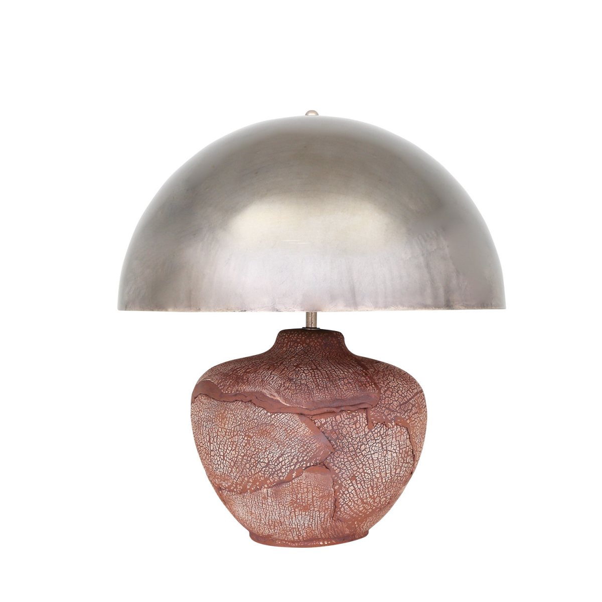 Lawson Ceramic Table Lamp with Brass Shade, Red Iron | Mullan Lighting