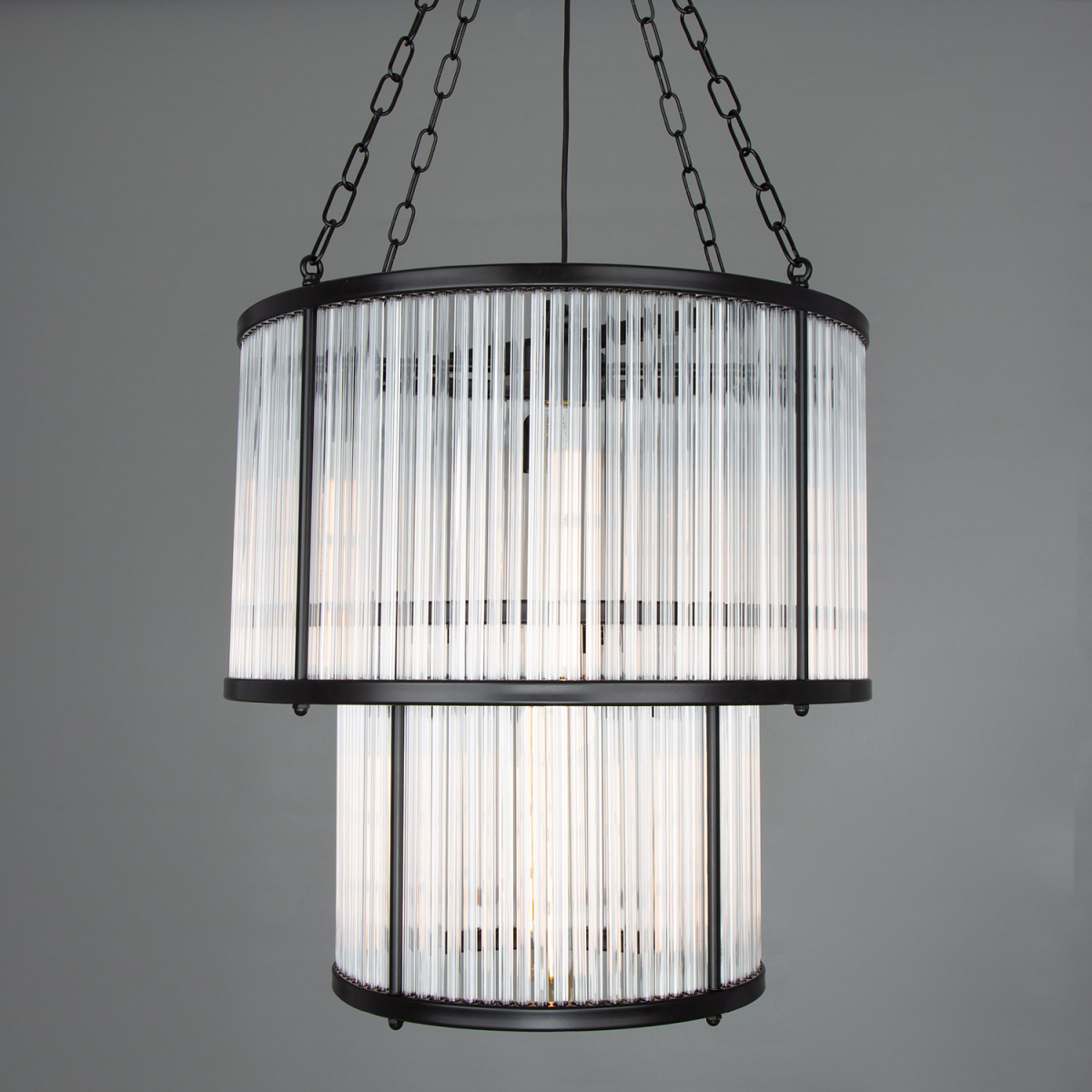 Caledon Two-Tier Chandelier with Glass Rods | Mullan Lighting