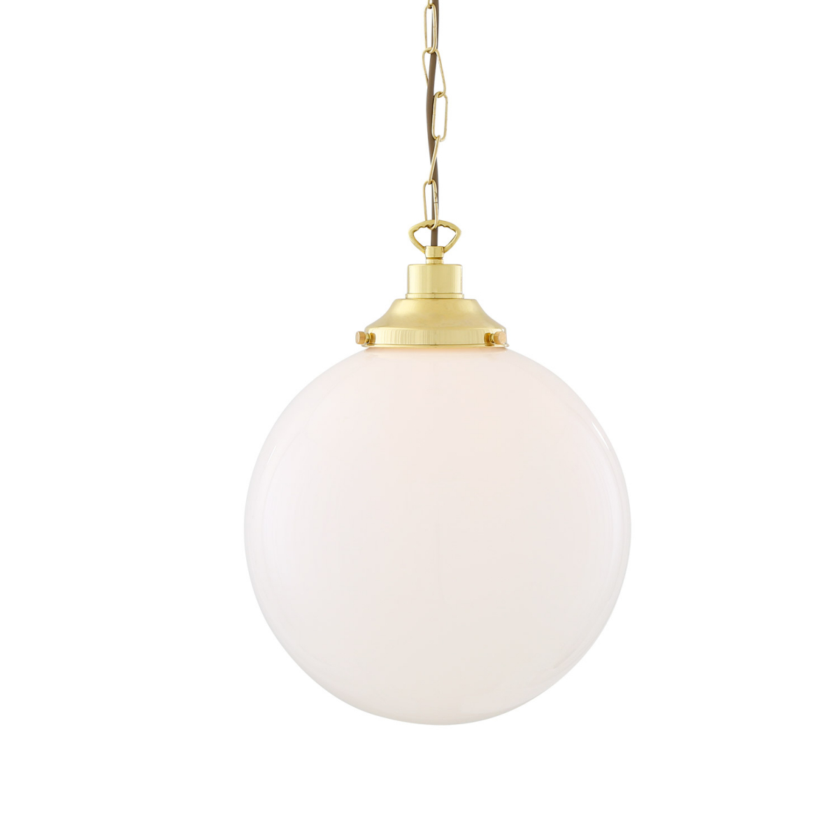Yerevan Classic Opal Glass Globe Pendant Light 30cm | Mullan Lighting