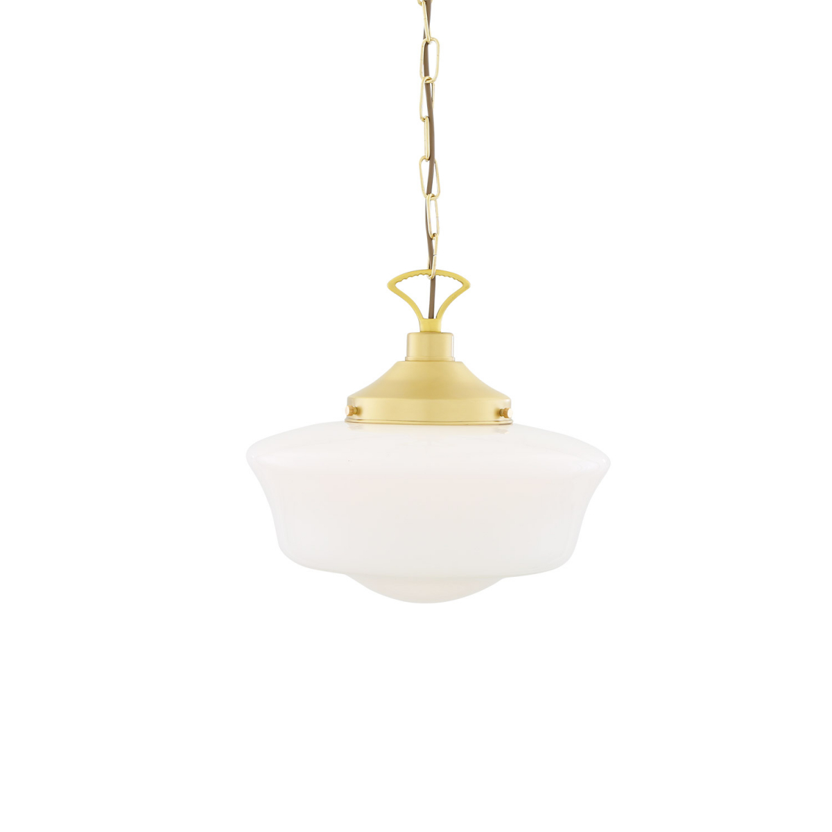 1920's Schoolhouse Opal Glass Pendant Light 35cm | Mullan Lighting