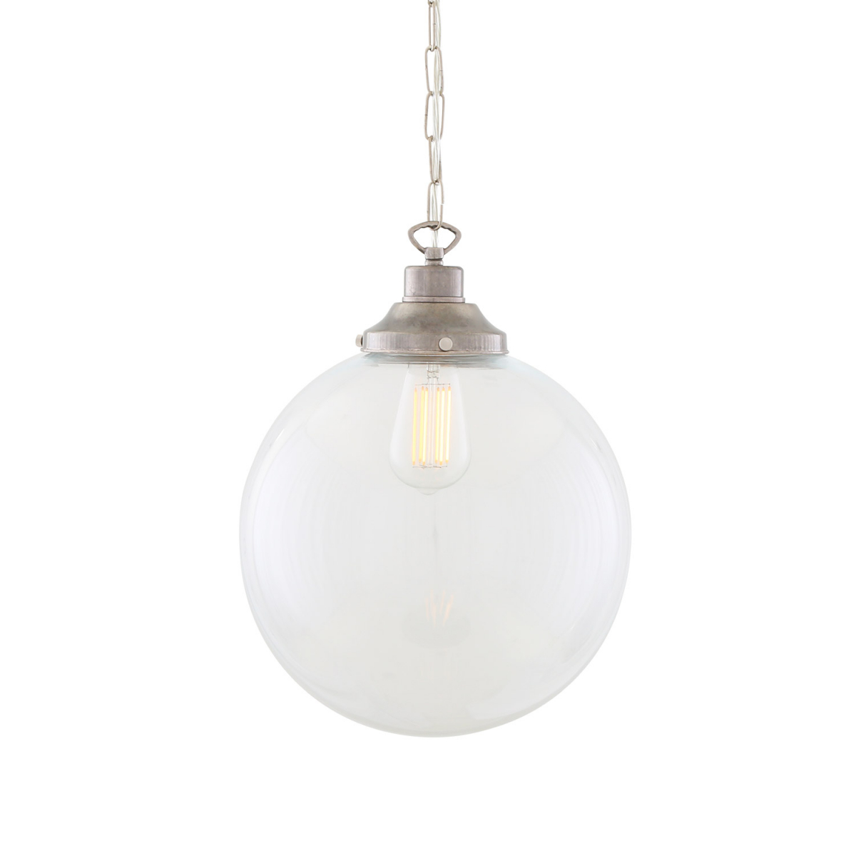 Riad Clear Glass Globe Pendant Light 30cm | Mullan Lighting
