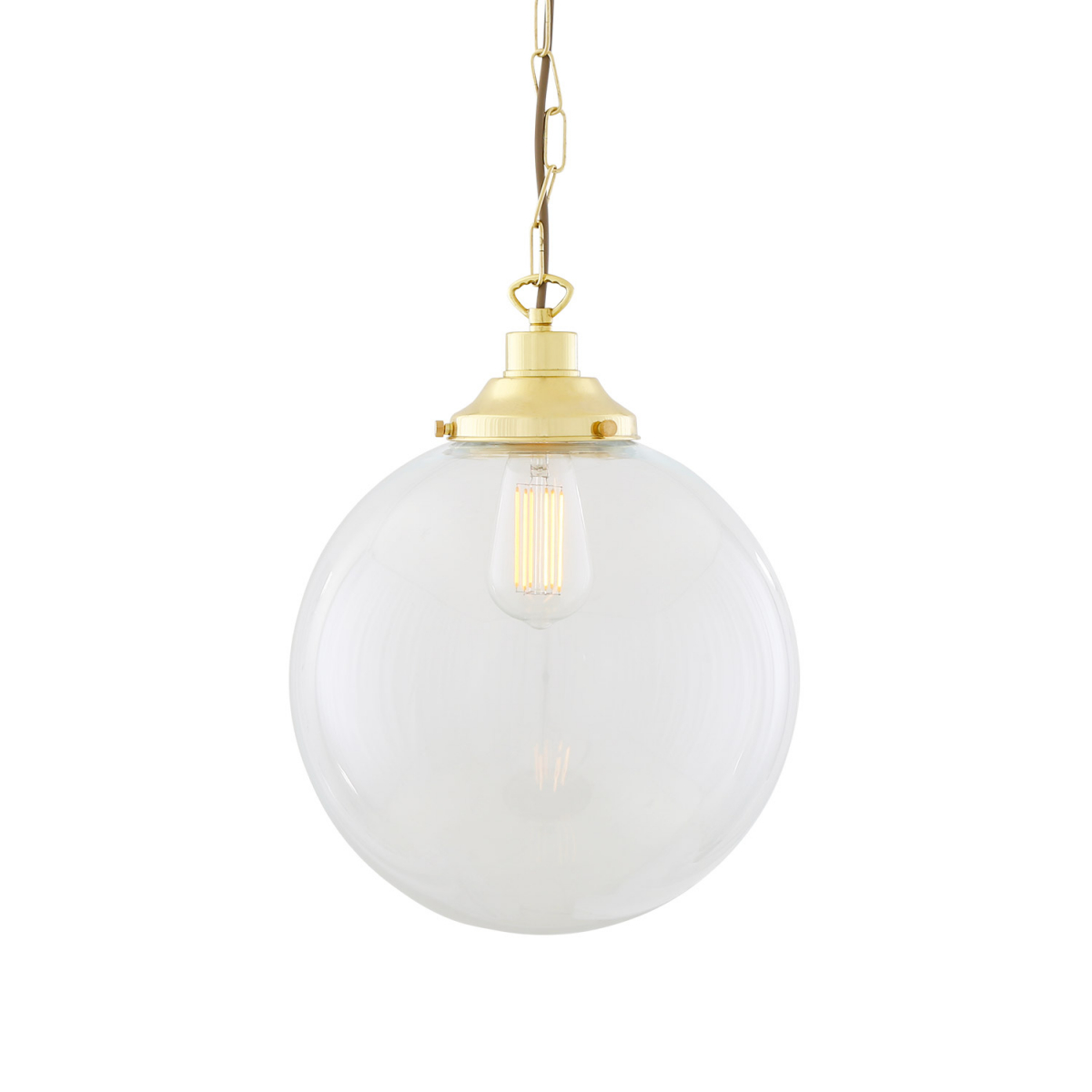 Riad Clear Glass Globe Pendant Light 30cm | Mullan Lighting