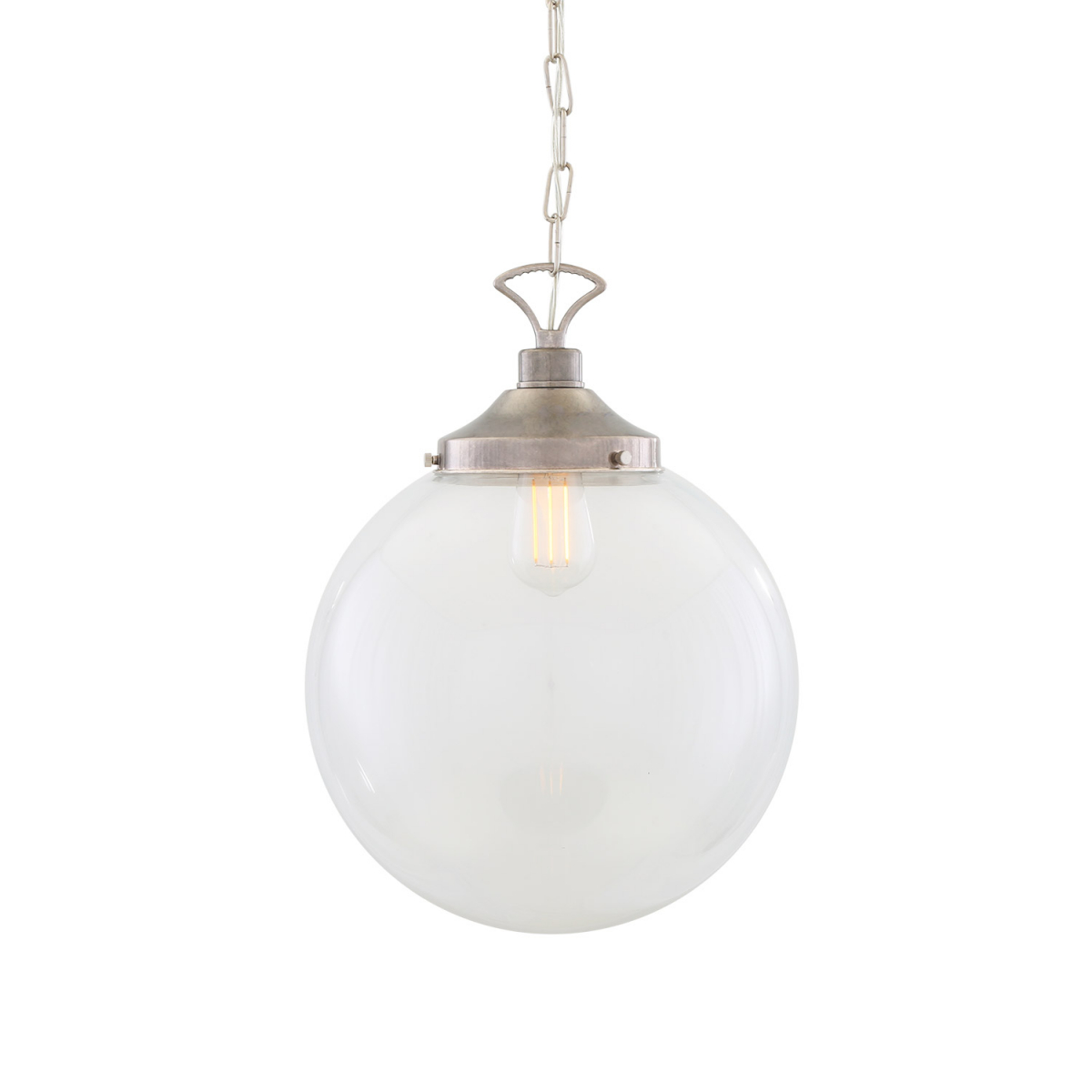 Riad Large Clear Glass Globe Pendant Light 35cm | Mullan Lighting