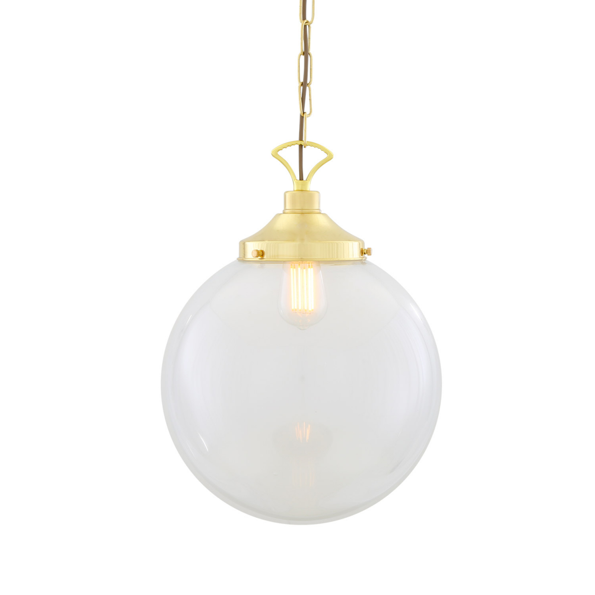 Riad Large Clear Glass Globe Pendant Light 35cm | Mullan Lighting