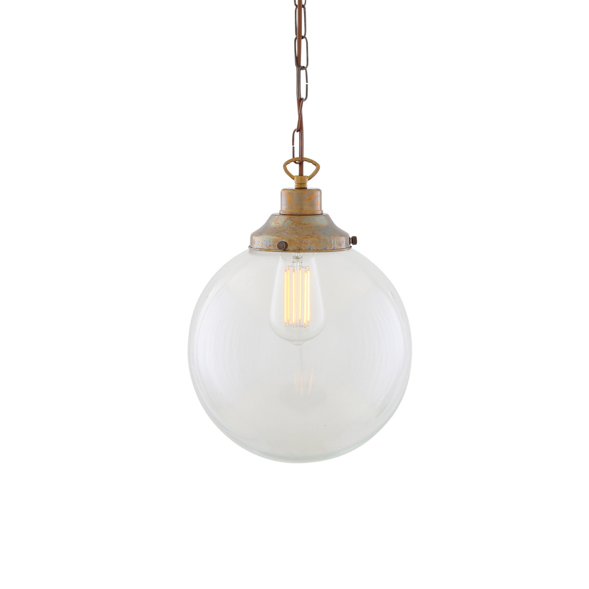 Riad Clear Glass Globe Pendant Light 25cm | Mullan Lighting