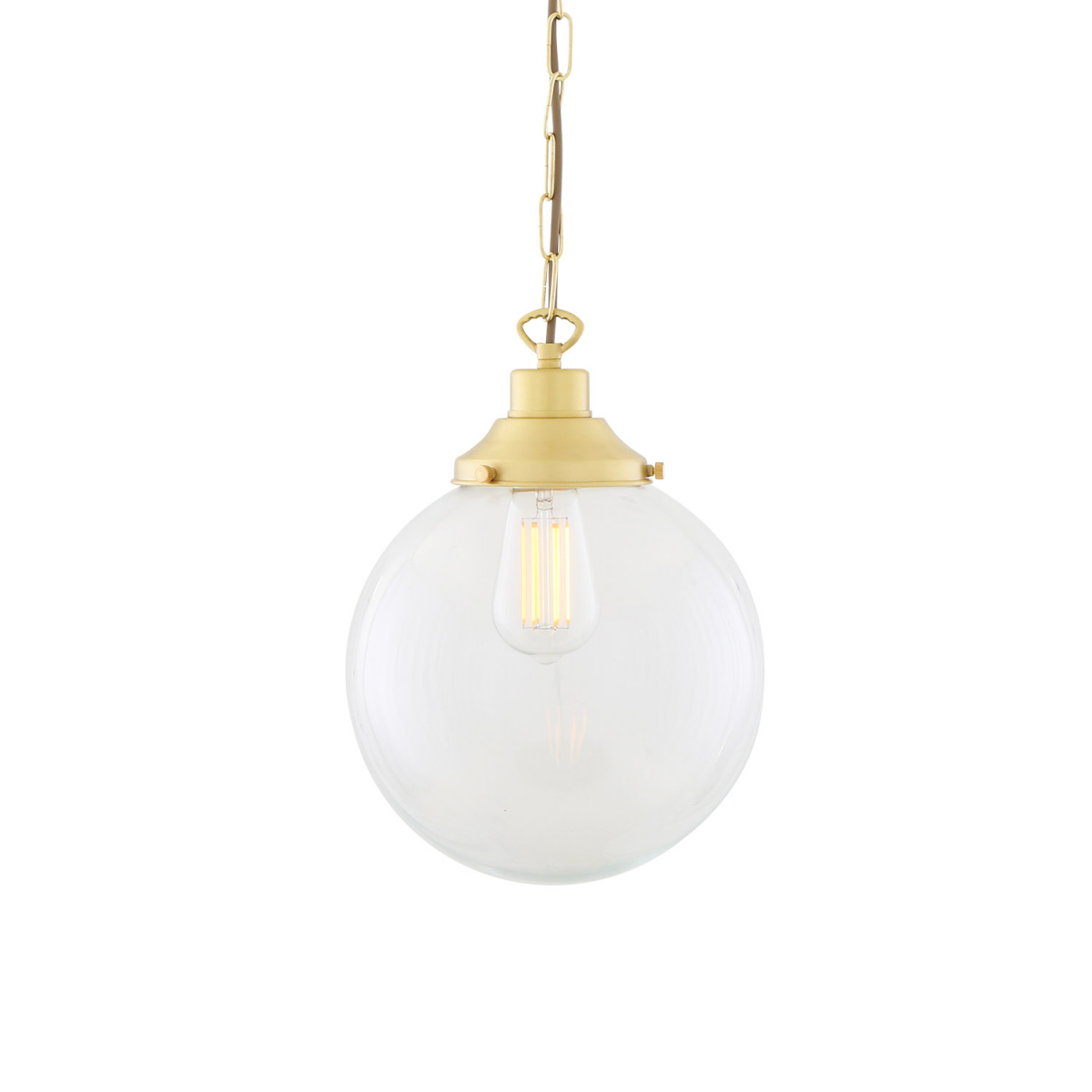 Riad Clear Glass Globe Pendant Light 25cm | Mullan Lighting