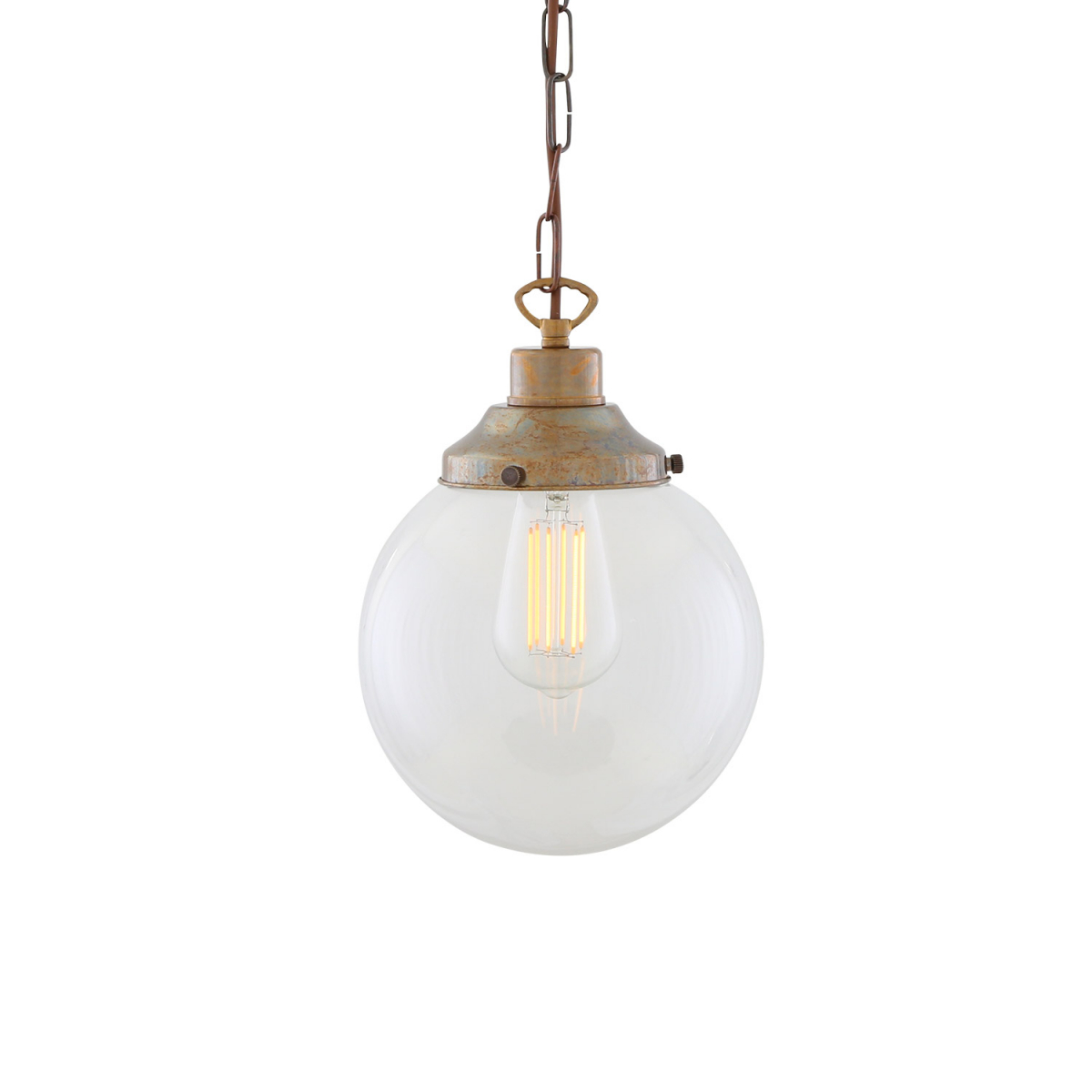 Riad Small Clear Glass Globe Pendant Light 20cm | Mullan Lighting