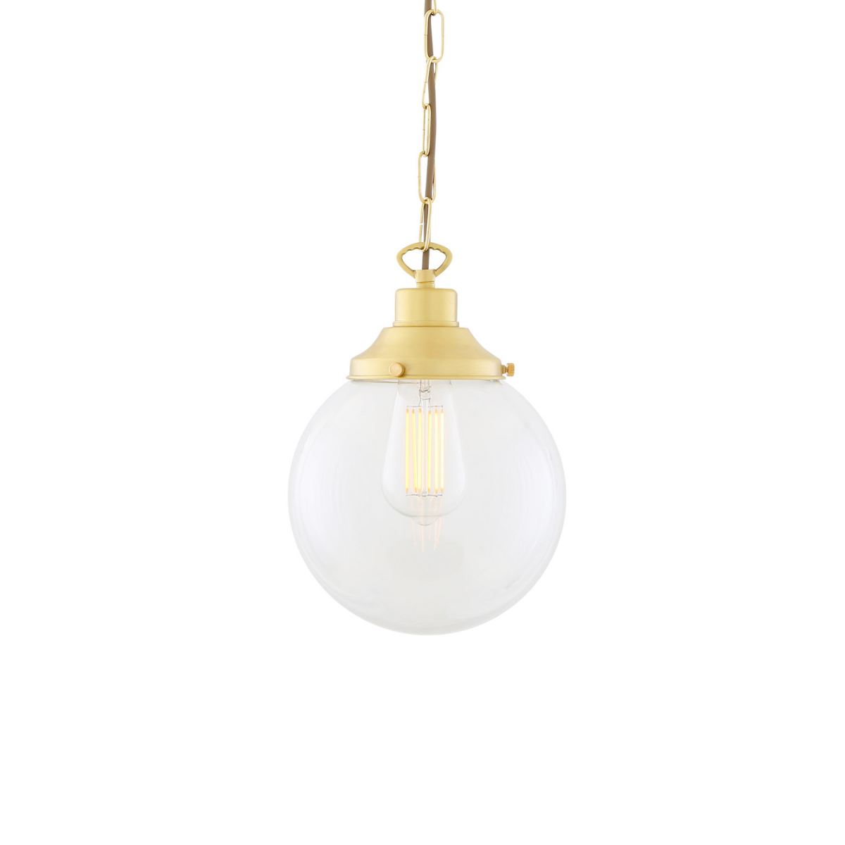 Riad Small Clear Glass Globe Pendant Light 20cm | Mullan Lighting