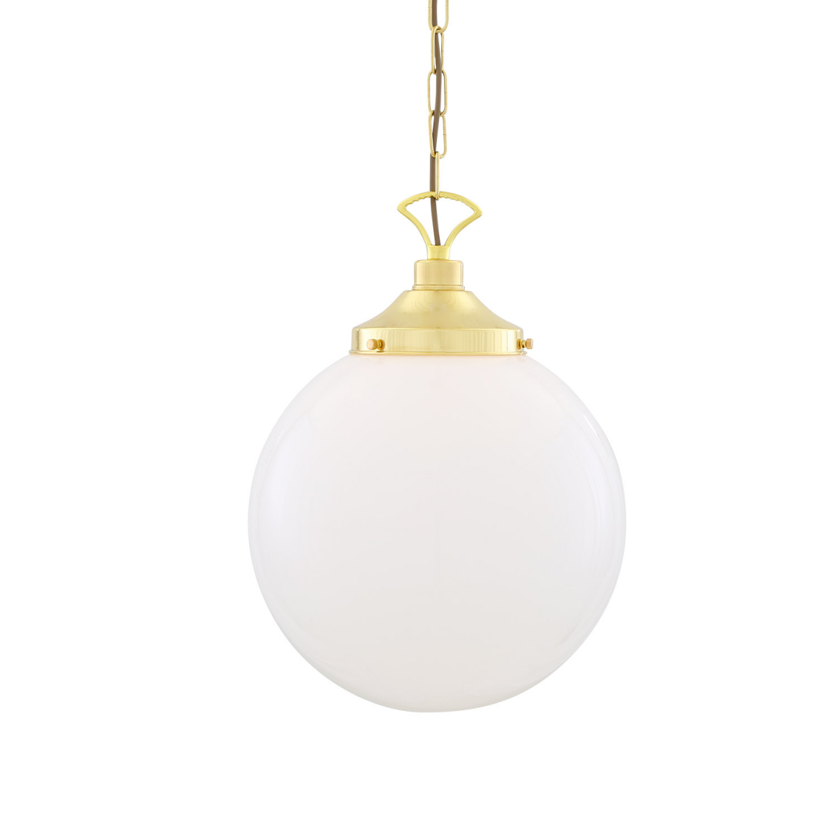 Yerevan Large Opal Glass Globe Pendant Light 35cm | Mullan Lighting