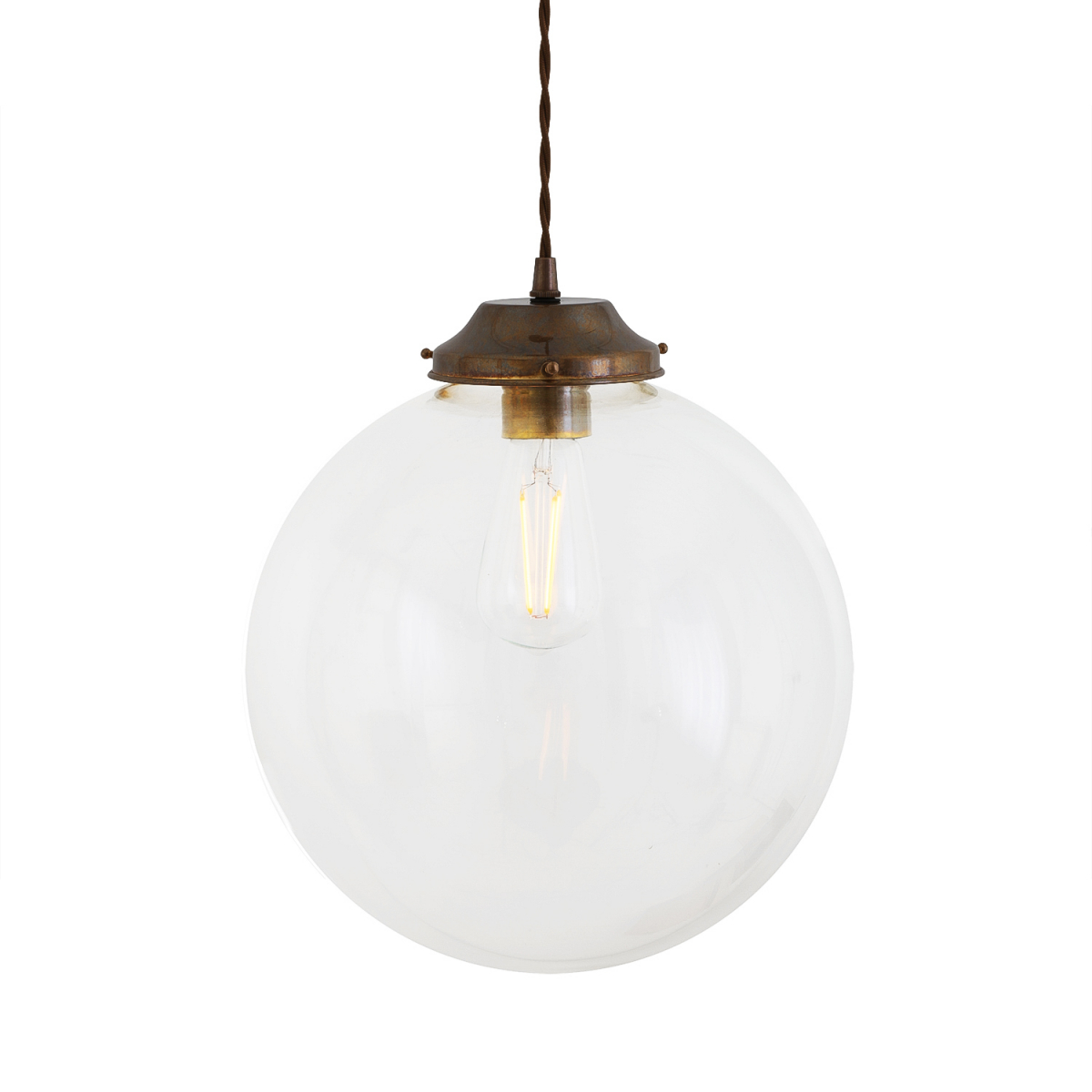 Virginia Clear Glass Globe Pendant Light 30cm | Mullan Lighting