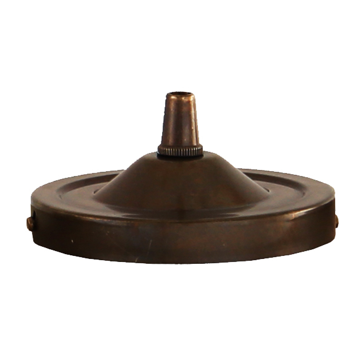 Brass ceiling rose, flat round with cord grip | Mullan Lighting