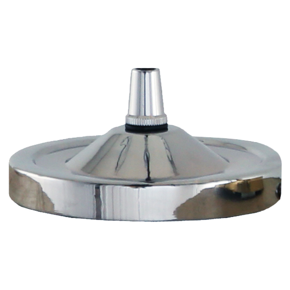 Brass ceiling rose, flat round with cord grip | Mullan Lighting