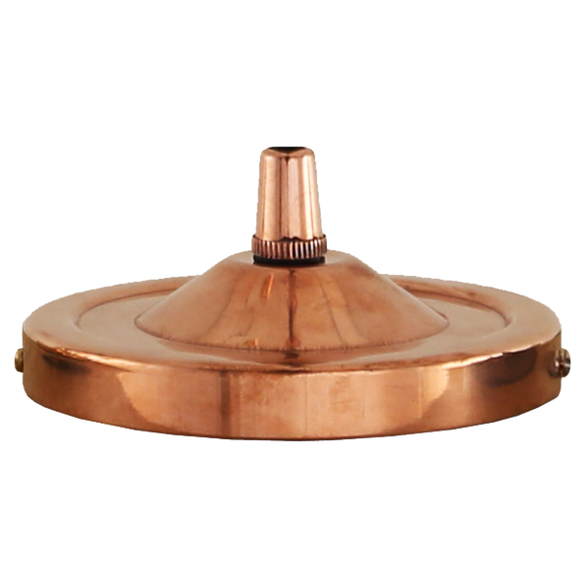 Brass ceiling rose, flat round with cord grip | Mullan Lighting