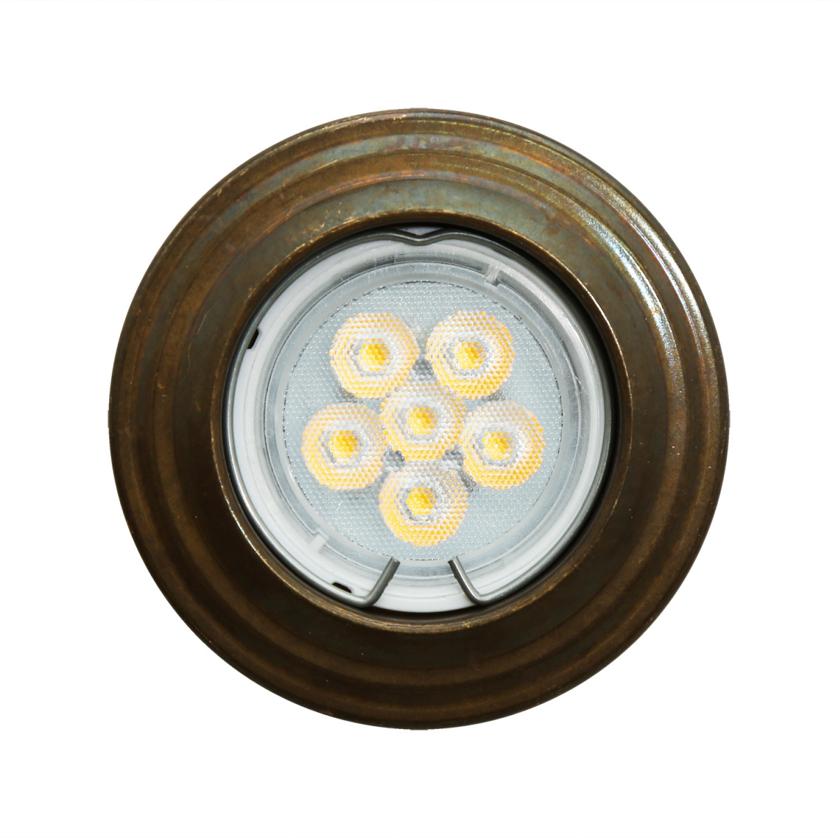 Lefkosia Circular Brass Recessed Spotlight 8cm | Mullan Lighting