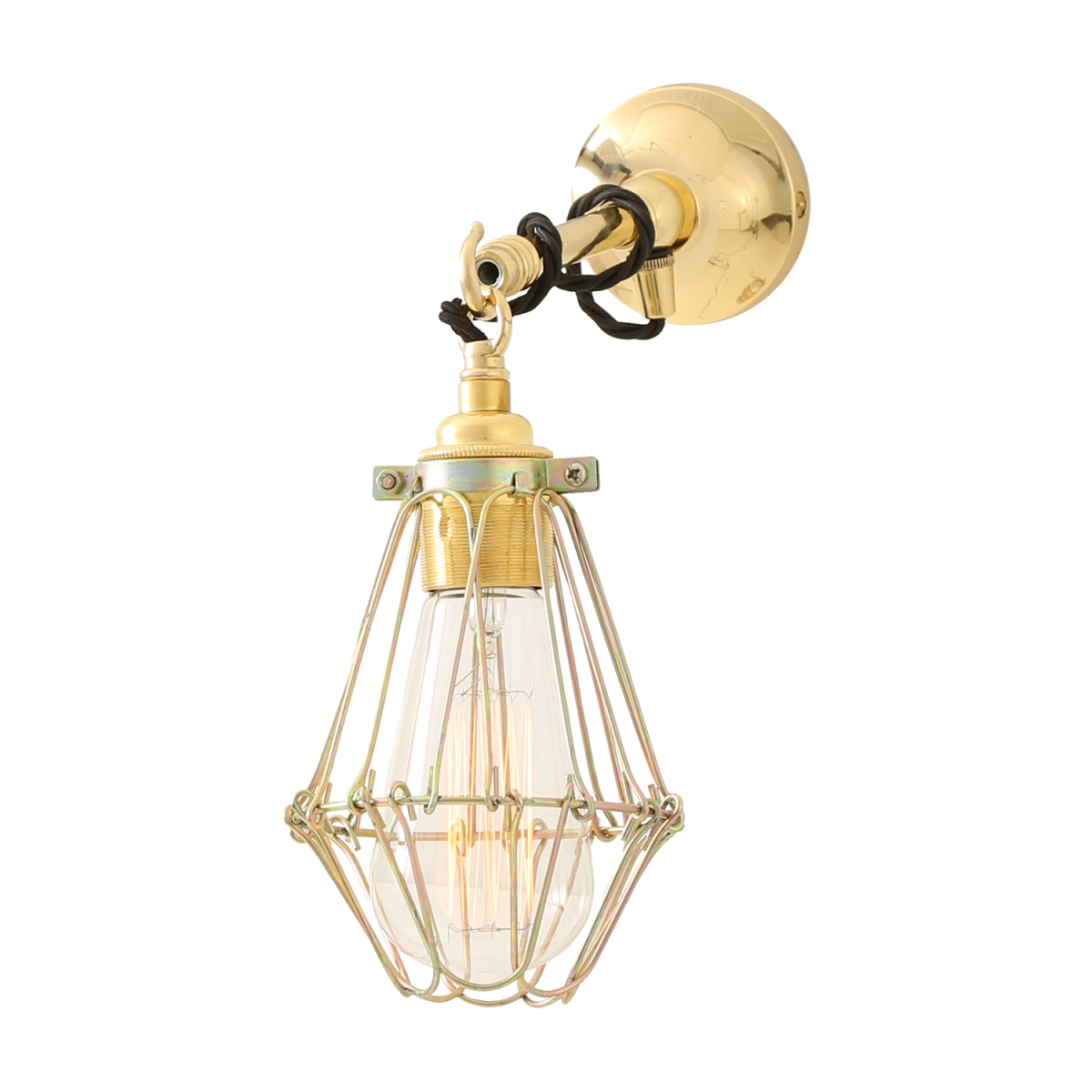 Edom Industrial Cage Wall Light on Hook | Mullan Lighting