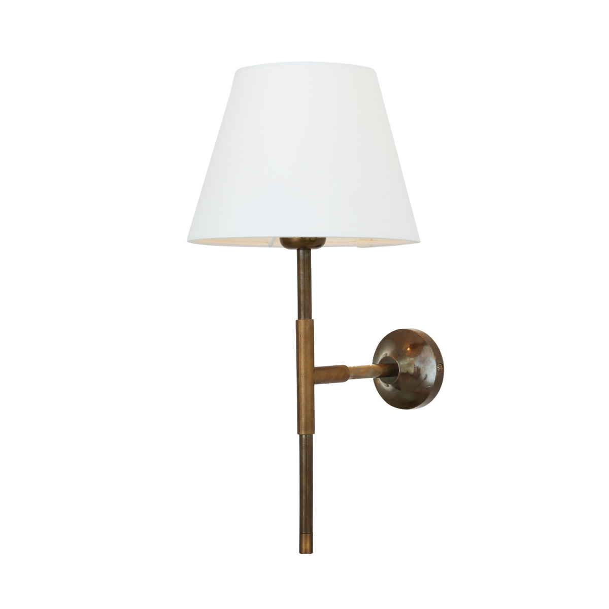 Tenby Modern Brass Wall Light with Fabric Shade | Mullan Lighting
