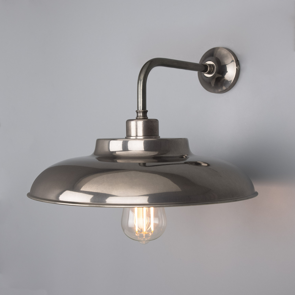 Telal Industrial Brass Factory Wall Light 12.6" | Mullan Lighting