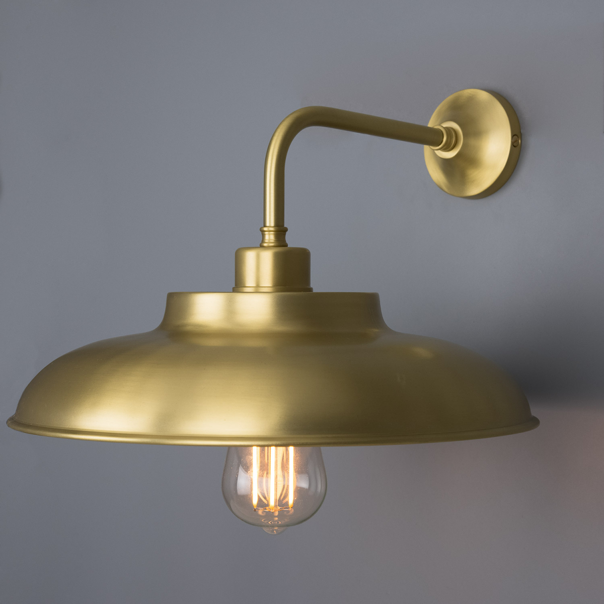 Telal Industrial Brass Factory Wall Light 12.6" | Mullan Lighting