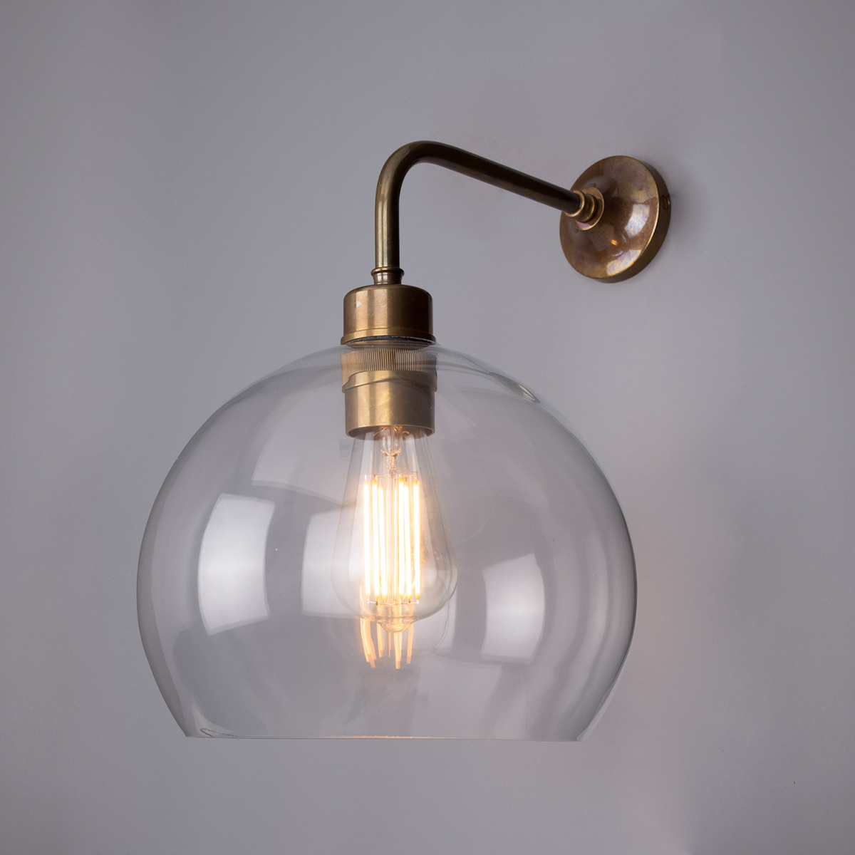 Eden Clear Open Glass Globe Wall Light 25cm | Mullan Lighting
