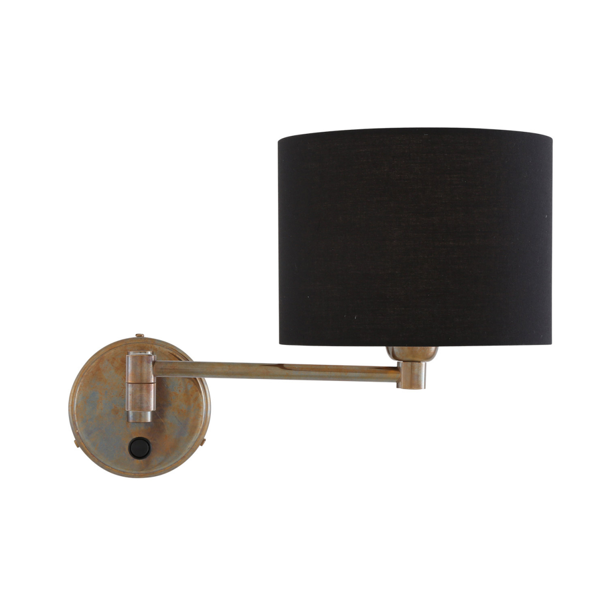 Kerry Swivel Arm Brass Wall Light with Fabric Shade | Mullan Lighting