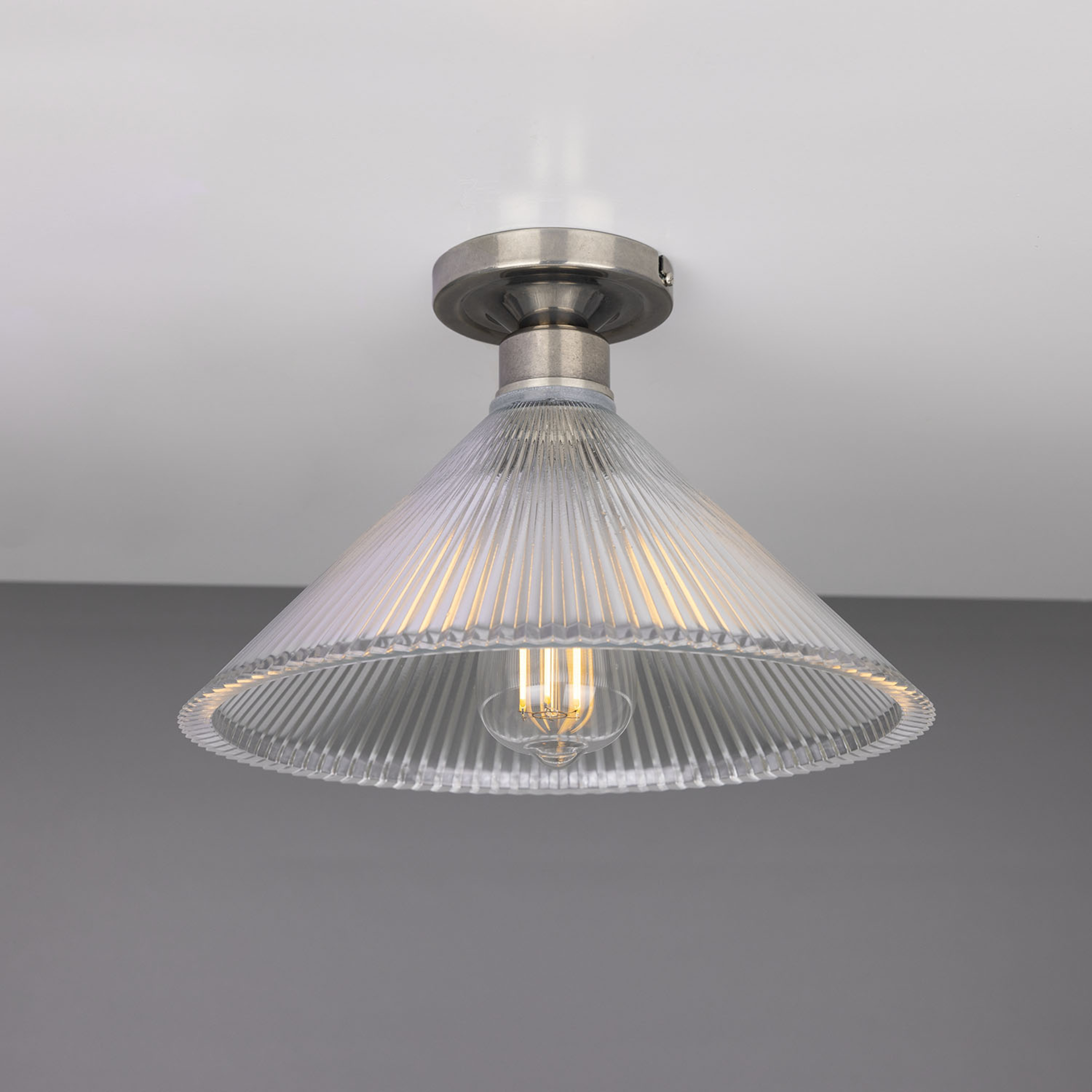 Hanoi Vintage Prismatic Glass Ceiling Light 11.8" | Mullan Lighting
