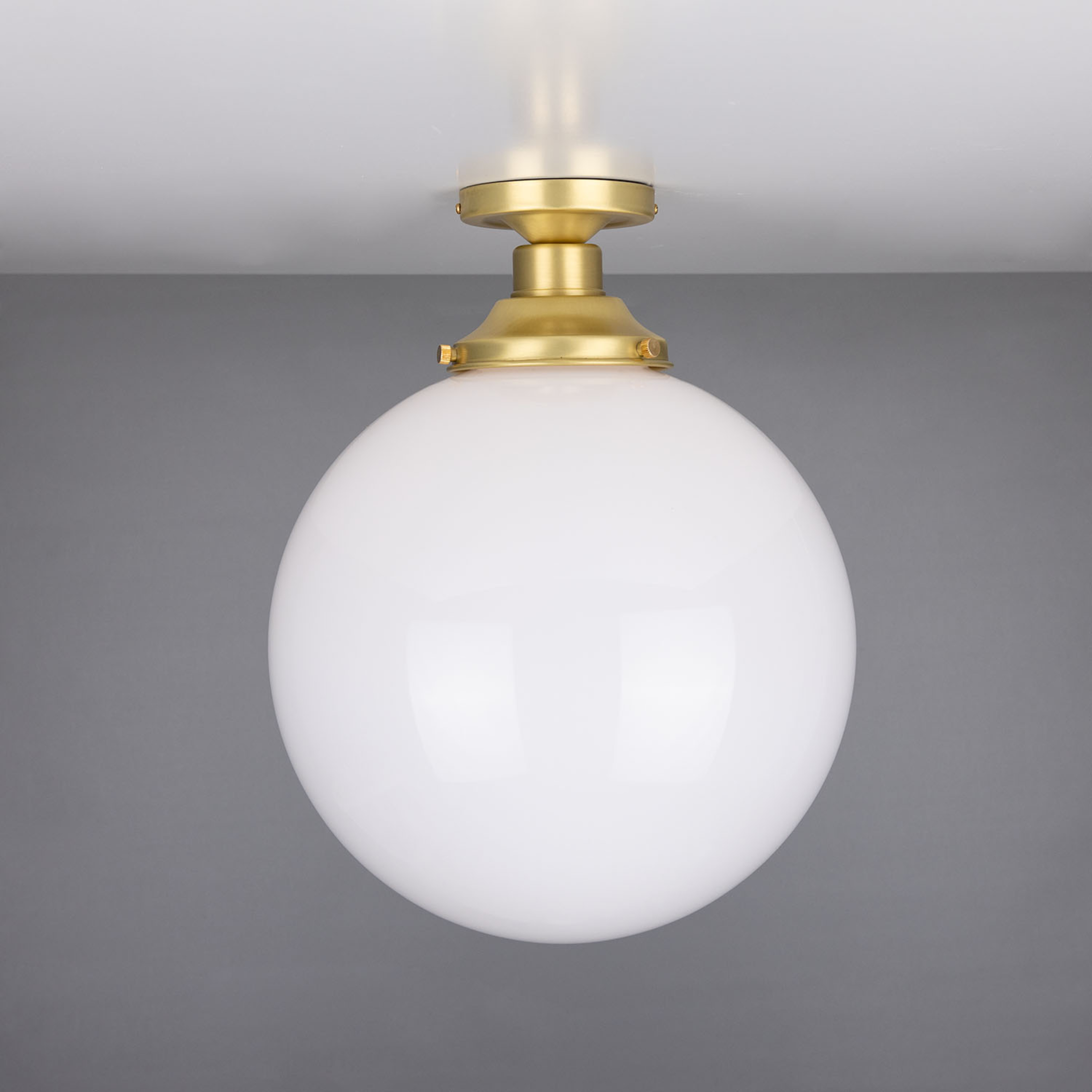 Yerevan Mid-Century Opal Globe Ceiling Light 30cm | Mullan Lighting