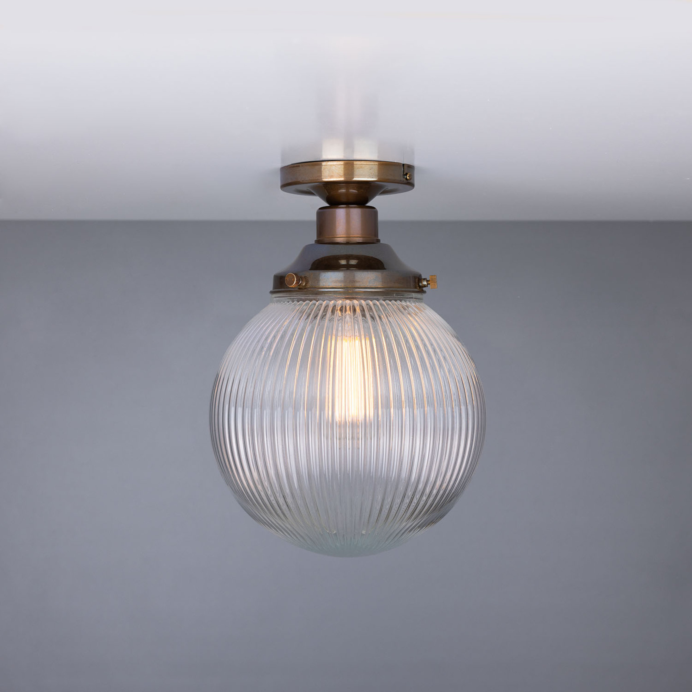 Stanley Prismatic globe ceiling light 20cm | Mullan Lighting