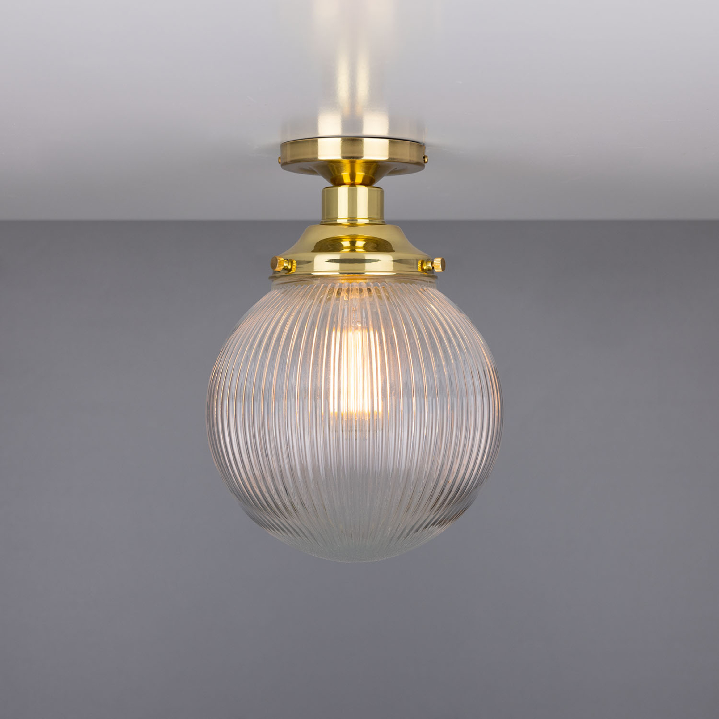 Stanley Prismatic globe ceiling light 20cm | Mullan Lighting