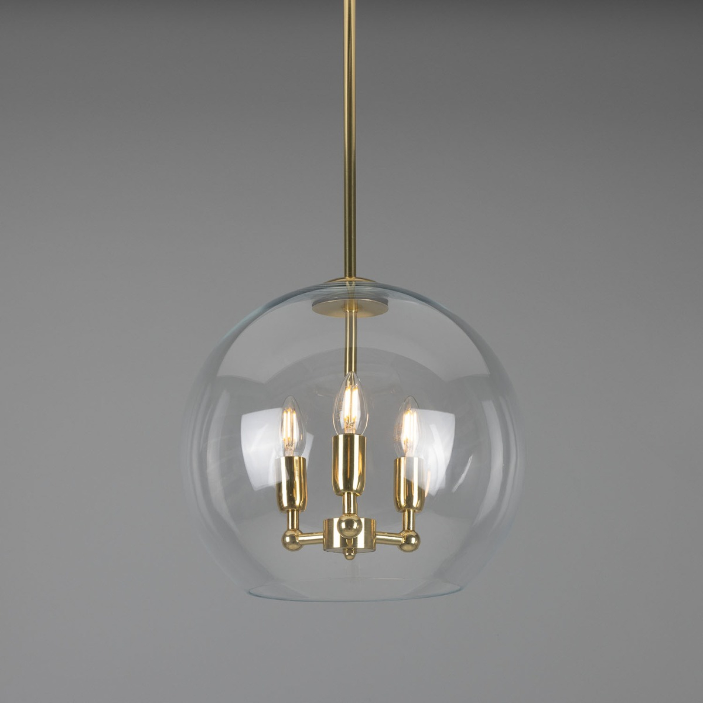 Clermont Modern Mini Chandelier with Open Glass Globe, Three-Light ...