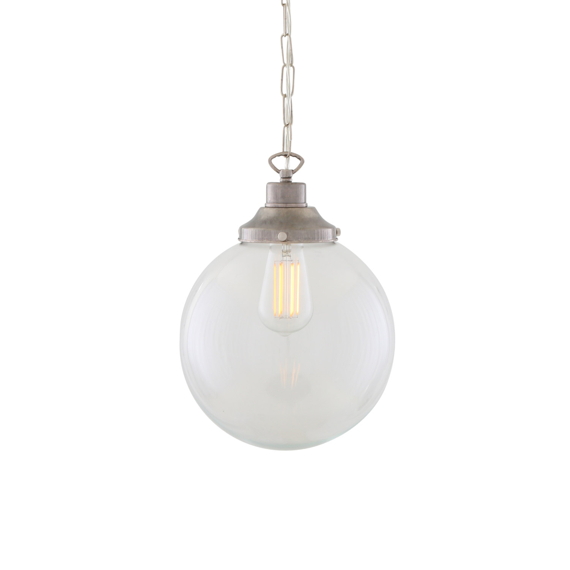 Riad Clear Glass Globe Pendant Light 25cm Mullan Lighting