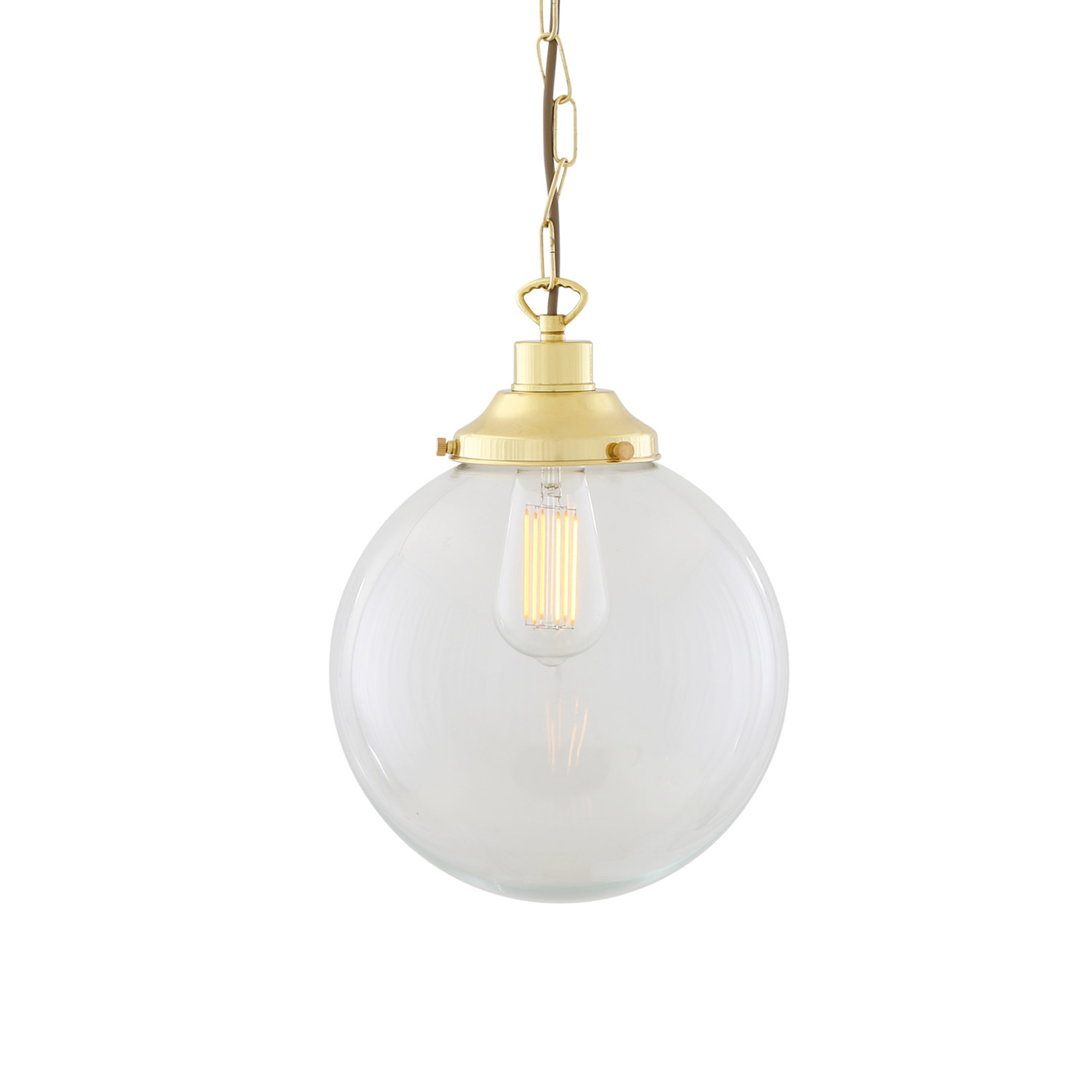 Riad Clear Glass Globe Pendant Light 25cm | Mullan Lighting