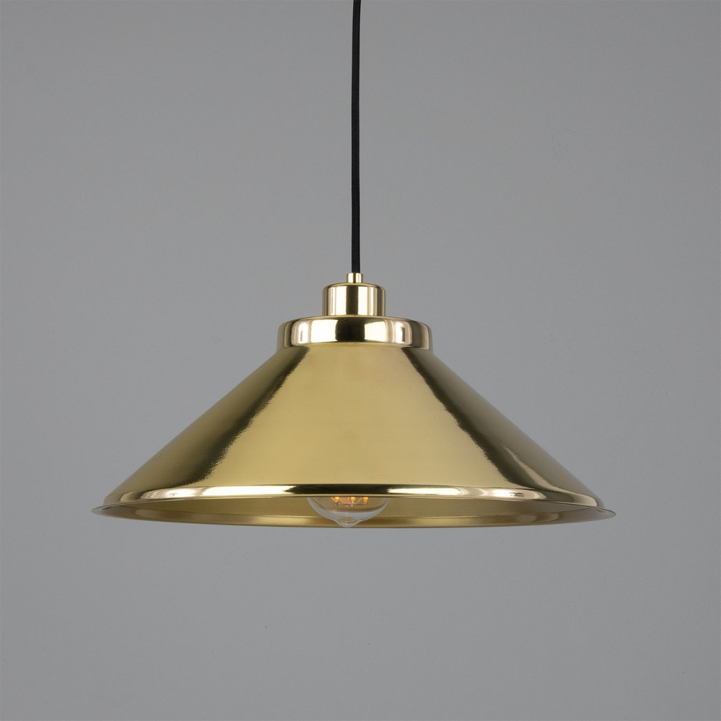 Rio Vintage Modern Brass Pendant Light 15" | Mullan Lighting